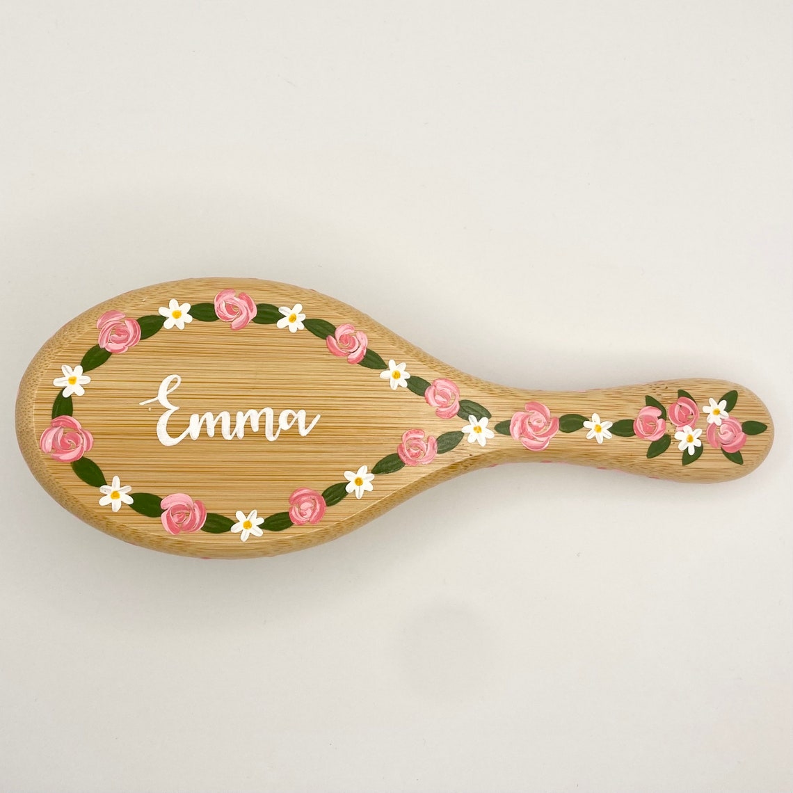 Hand Painted Hairbrush, Personalised Calligraphy, Folk Art, Wooden ...