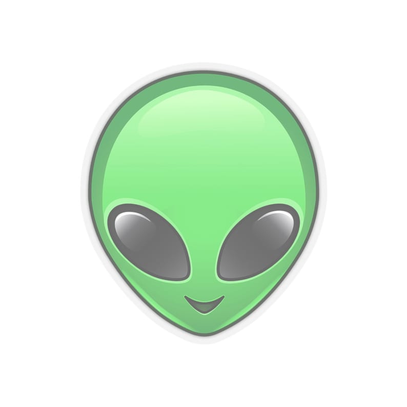 Green Alien Sticker - Fun Decal for Laptops, Water Bottles, and ...