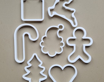 Mini Christmas Cookie Cutter Set 12 Piece Christmas Holiday Set Santa ...