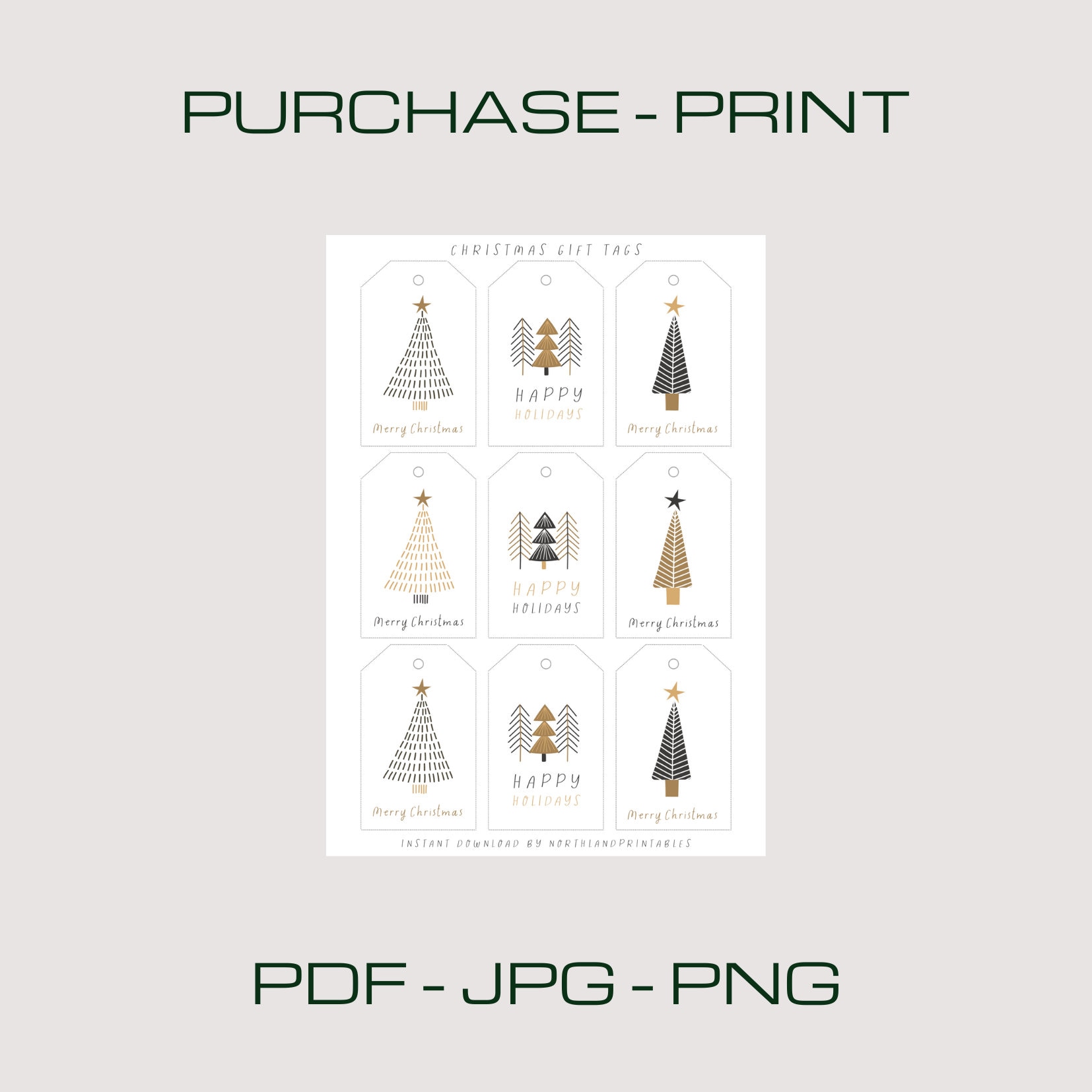 Christmas Gift Tags, Minimalist Christmas Gift Tags, Scandinavian ...
