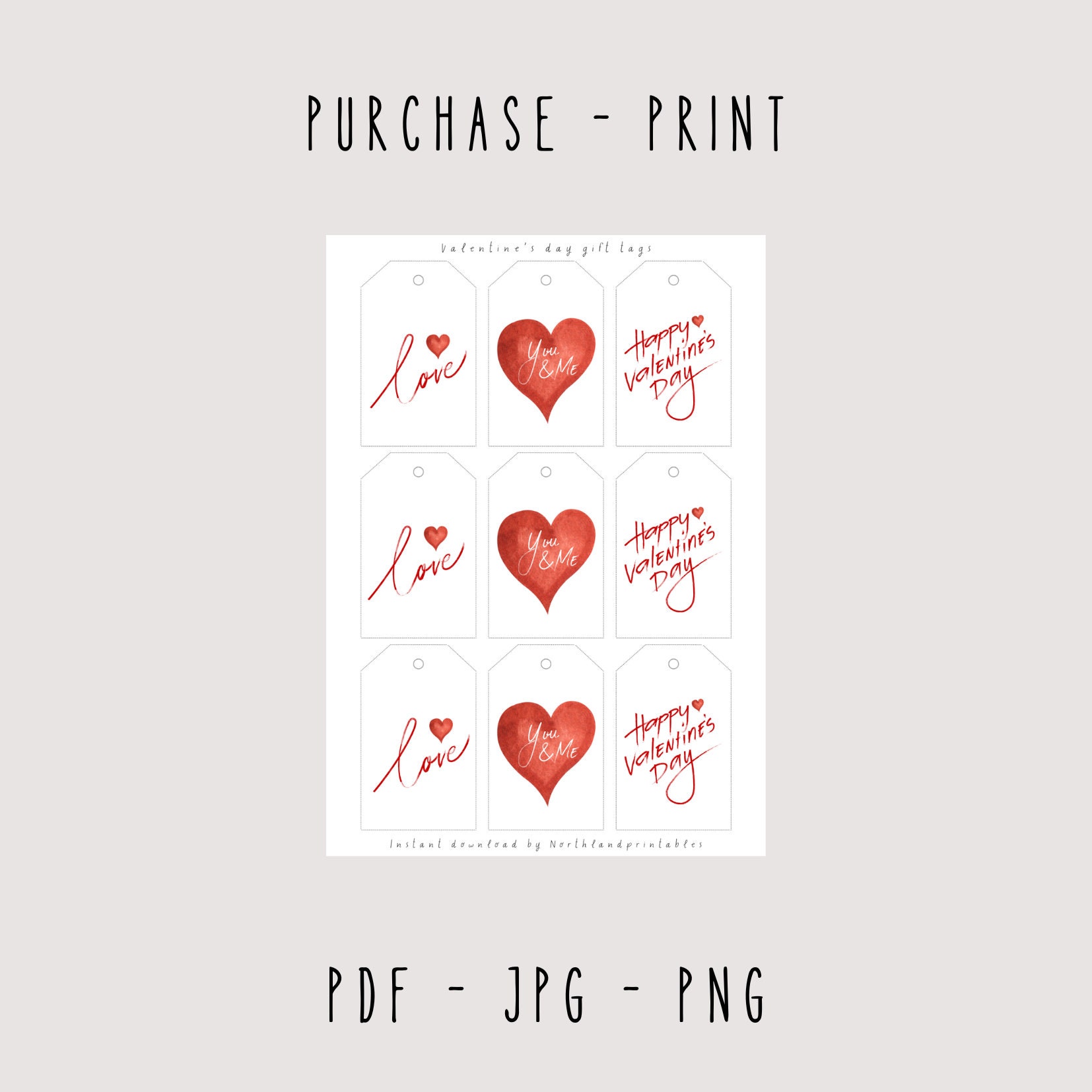 Valentine's Day Gift Tags, Valentine's Gift Tags, Printable Valentine's ...