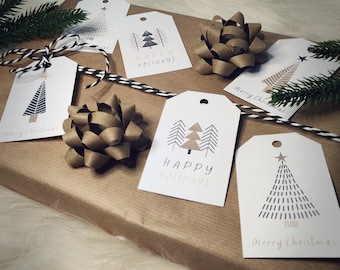 Christmas Gift Tags, Minimalist Christmas Gift Tags, Scandinavian ...