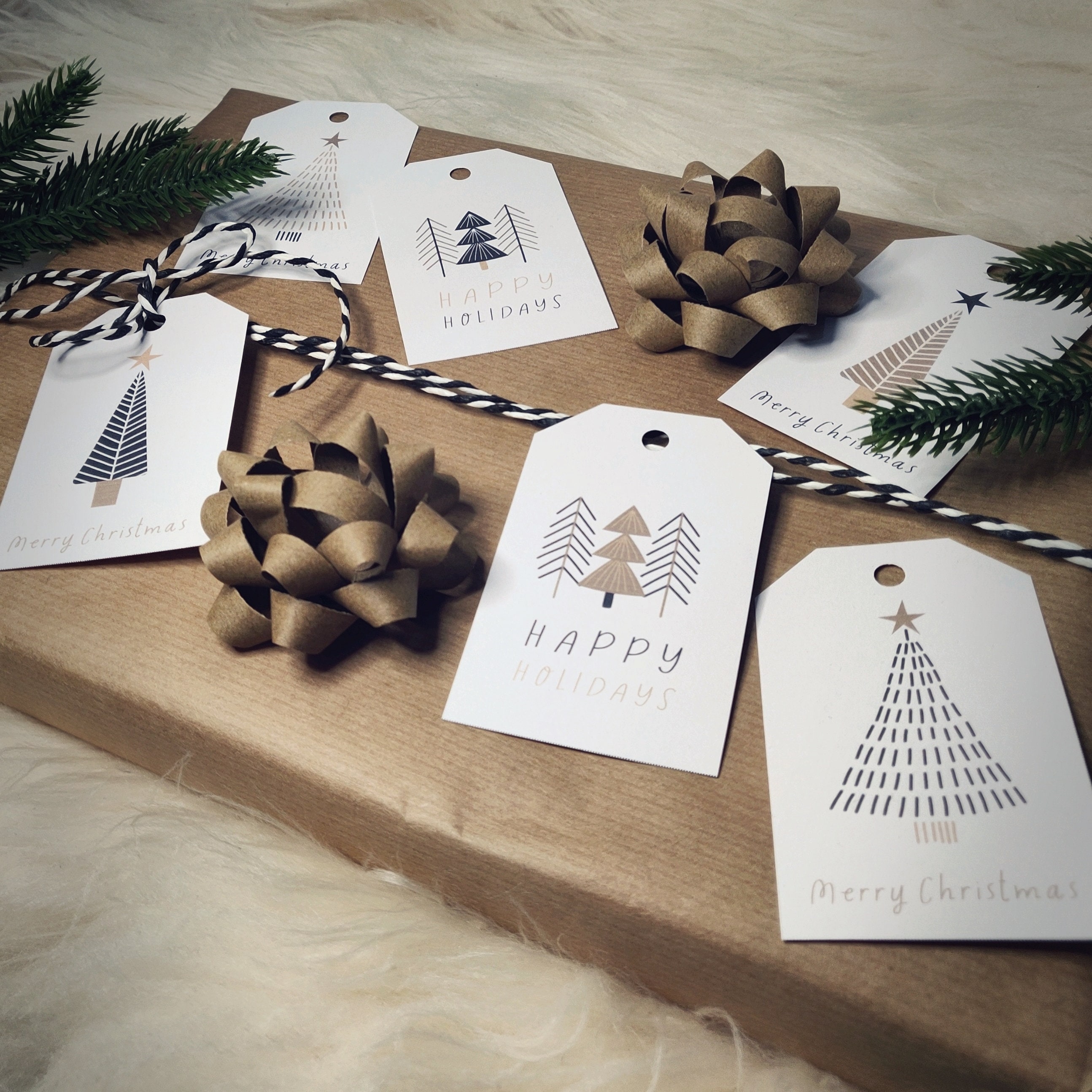 Christmas Gift Tags, Minimalist Christmas Gift Tags, Scandinavian ...