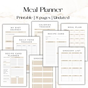 Meal Planner | Printable Undated Diet Journey - Etsy