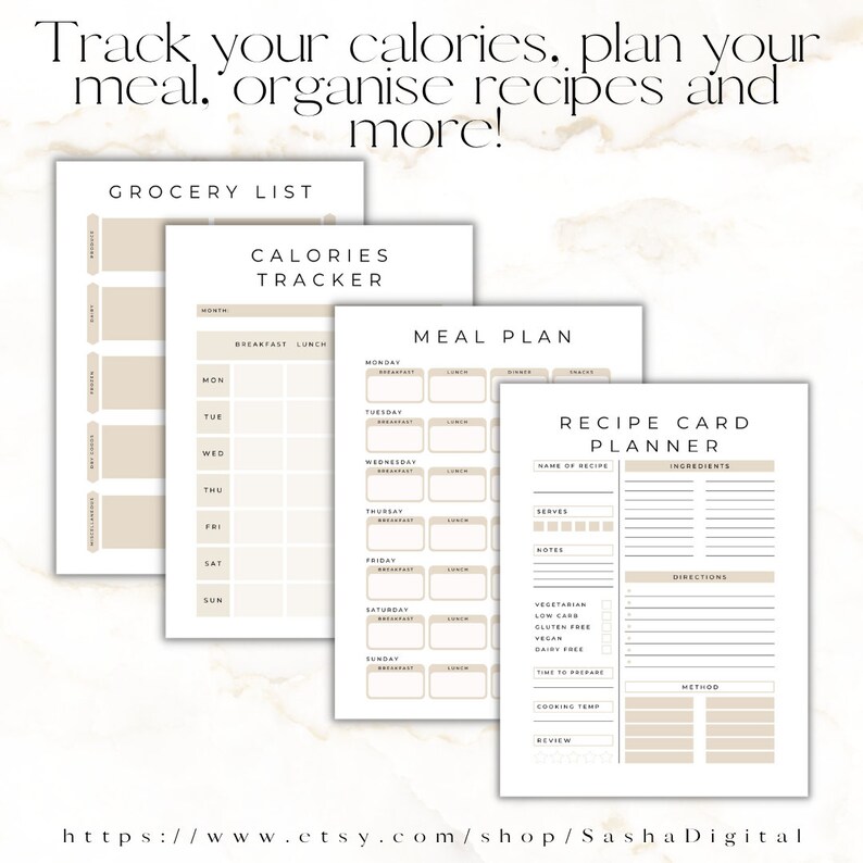 Meal Planner | Printable Undated Diet Journey - Etsy