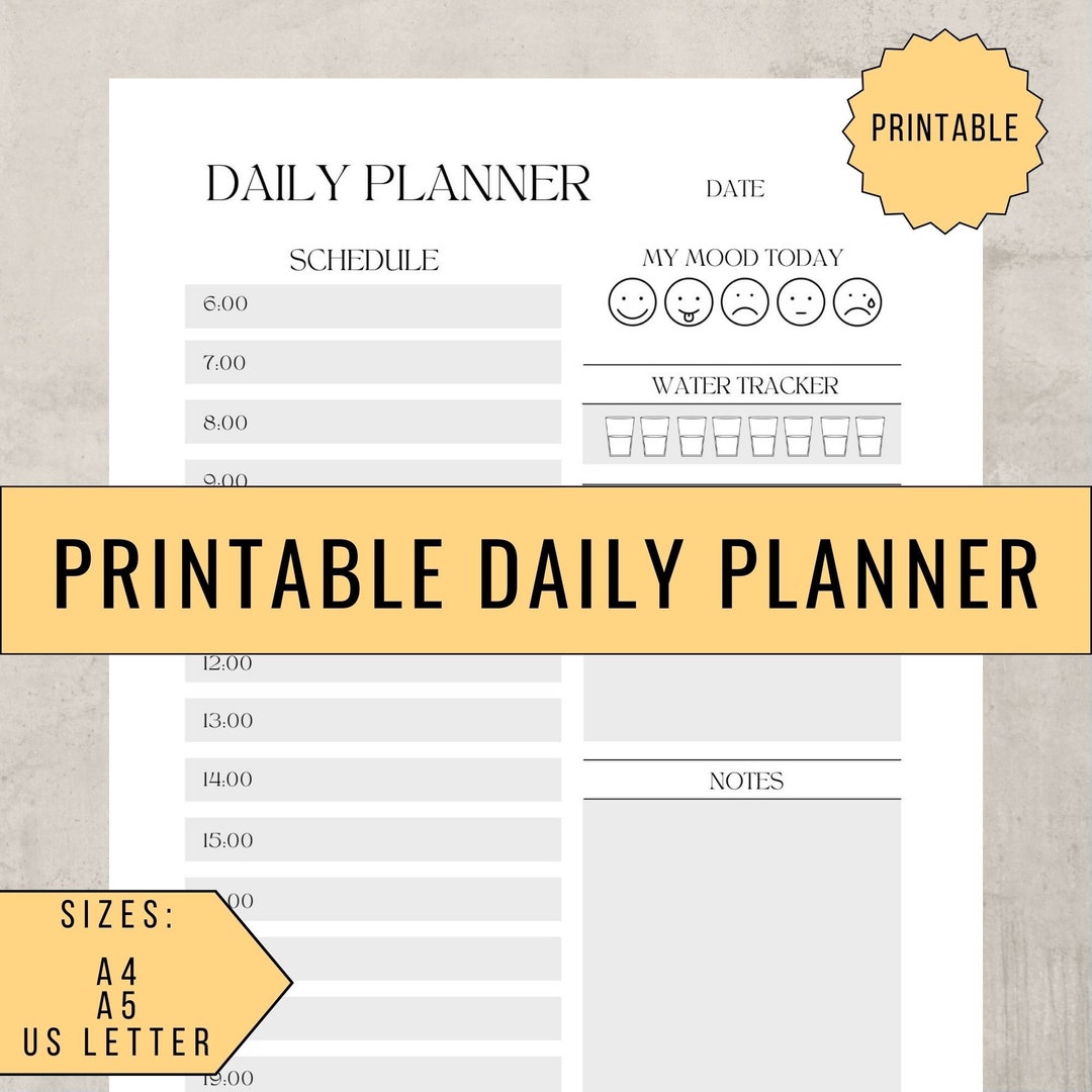 Daily Personal Planner | to Do List | Printable Productivity Day ...