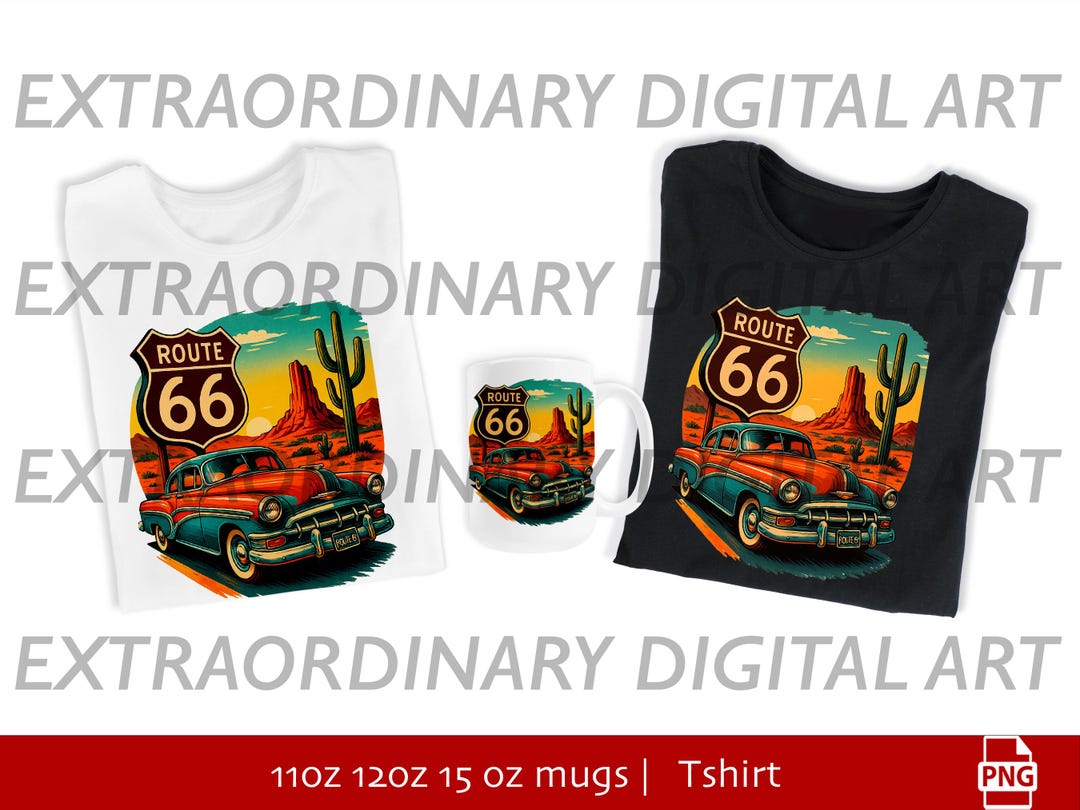 Route 66 Printable, Route 66 Png, Road Trip Clipart, Road Trip Png ...