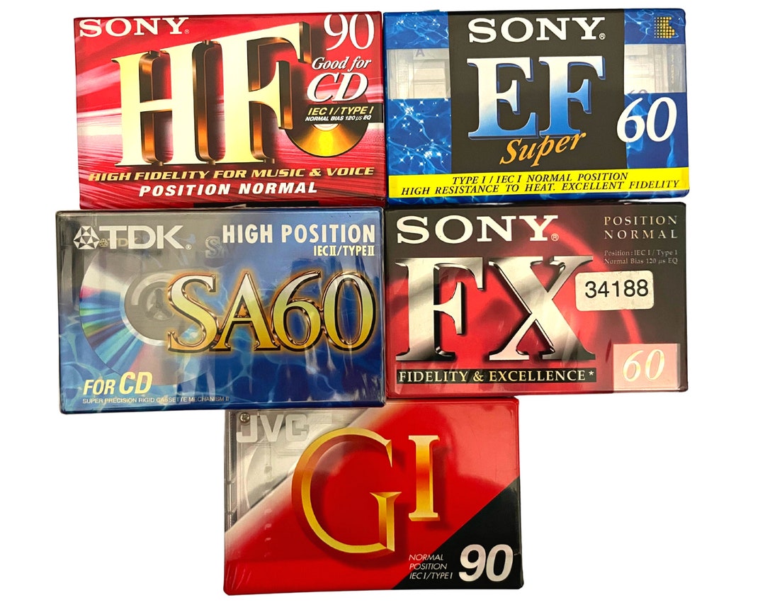 Blank Cassette Tapes. Sony HF90, Fx60, EF60, JVC GI90, TDK SA60. Sealed ...