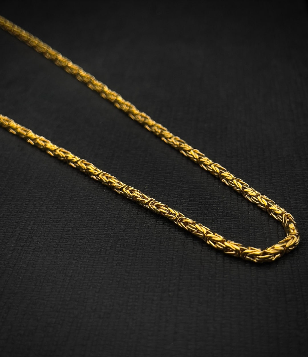 925 Sterling Silver Bali Byzantine Chain Necklace, Mens Bali Byzantine ...