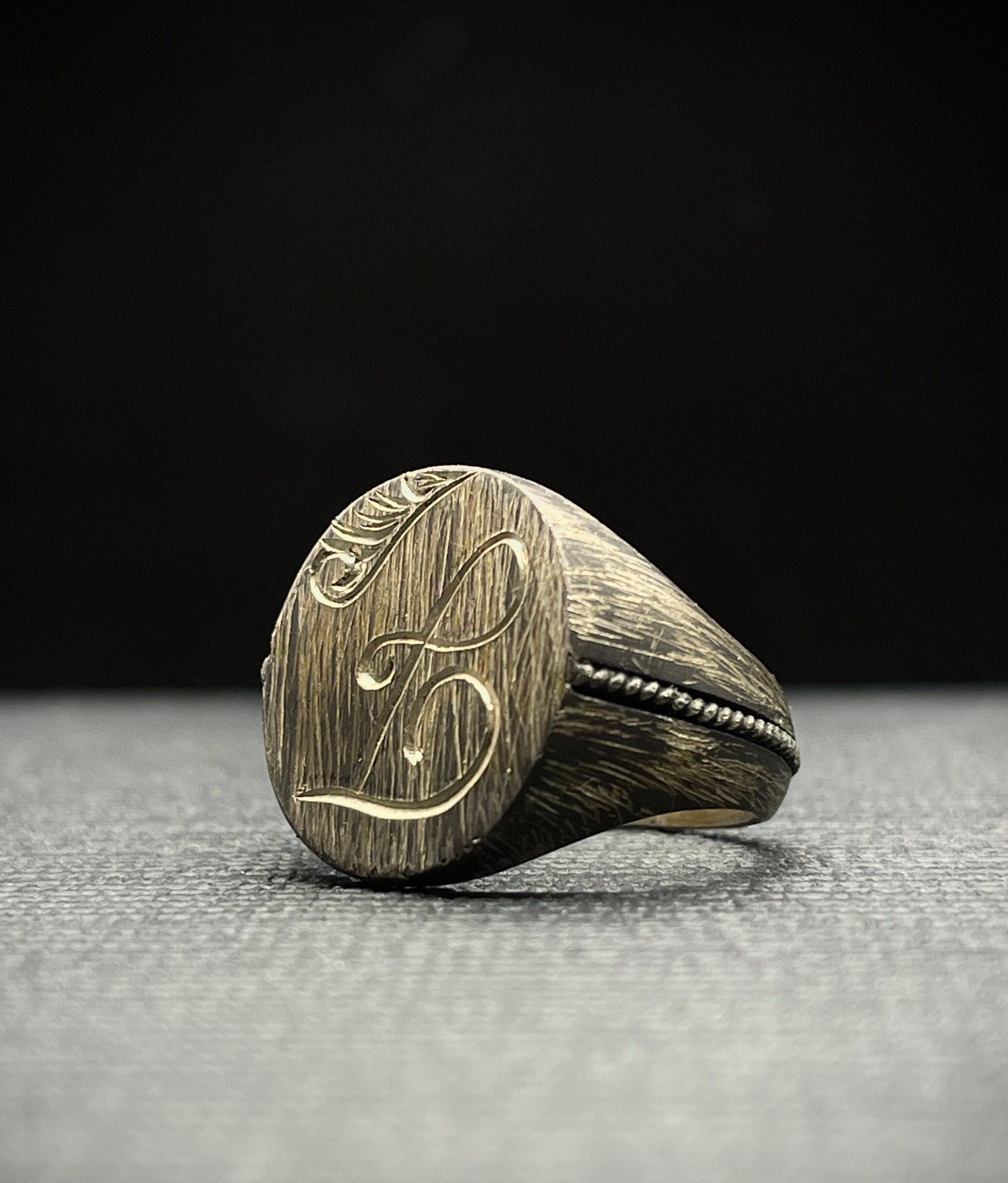 Engraving Ring, 925K Silver Mens Ring, Mongram Ring, Custom Ring ...