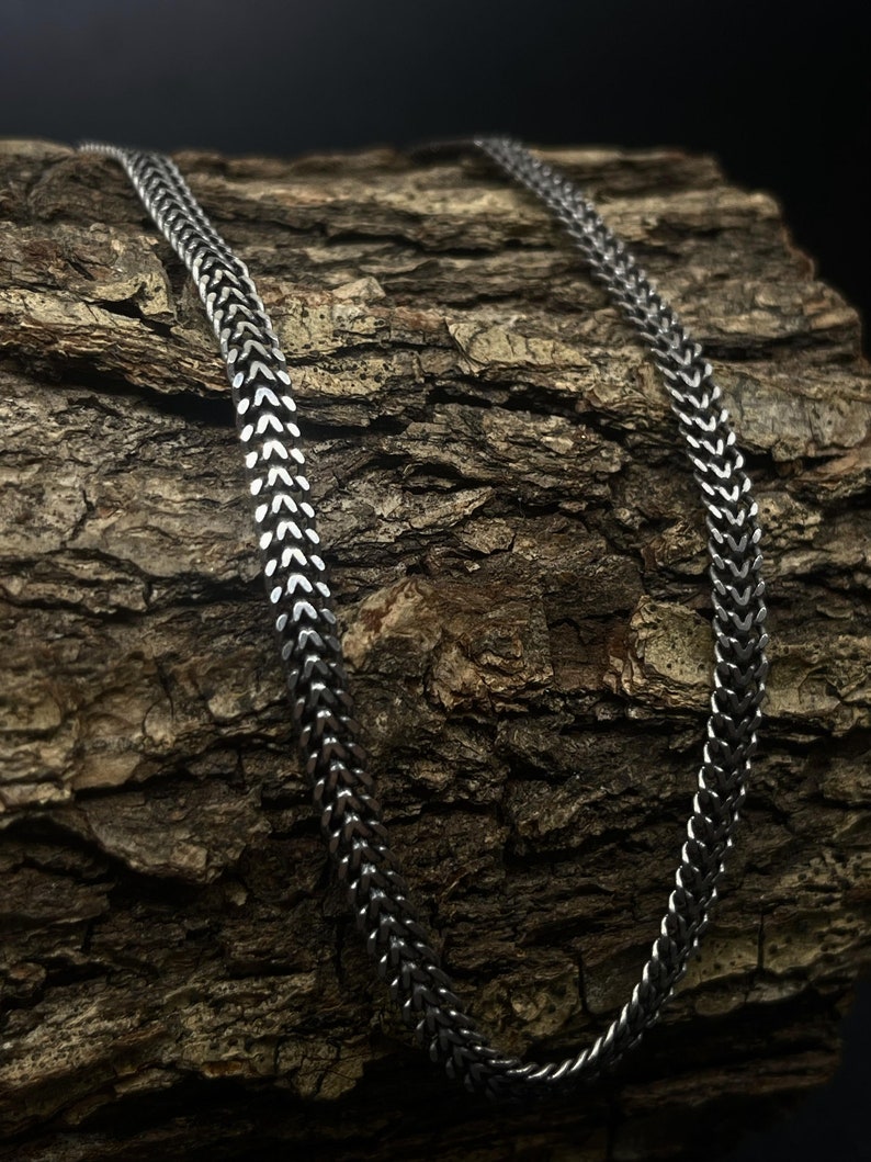 Viking Chain Necklace, 925k Sterling Silver, Unique Chain, Neckace for ...