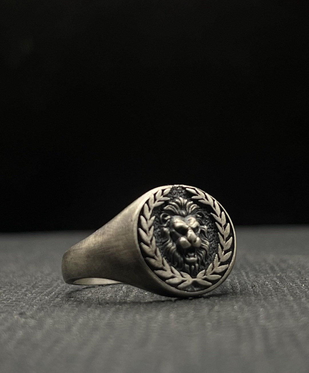 Lion Handmade 925k Sterling Silver, Men Signet Ring, Lion Animal Signet ...