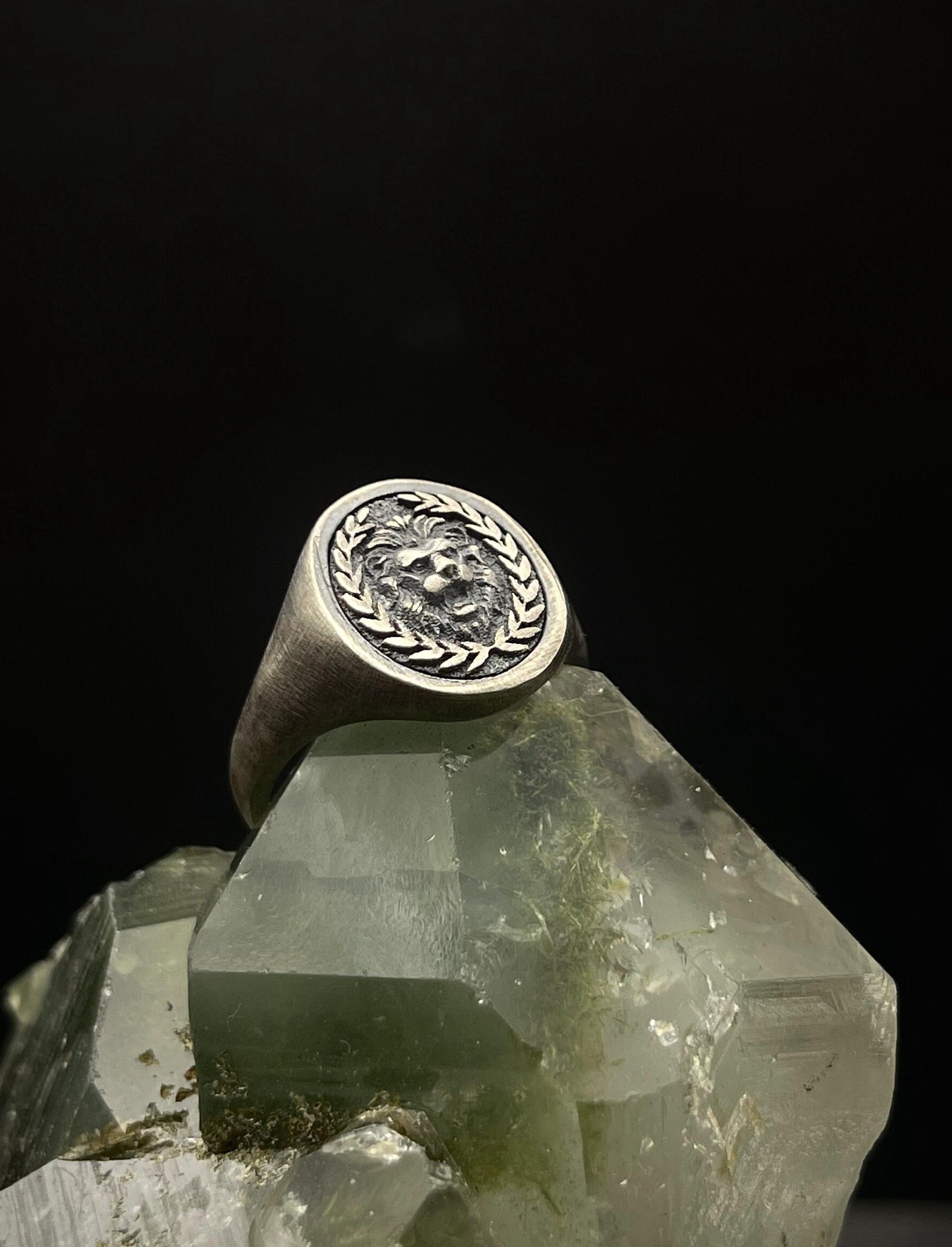 Wolf 3D Handmade Sterling Silver Men Signet Ring, Animal Signet Ring ...