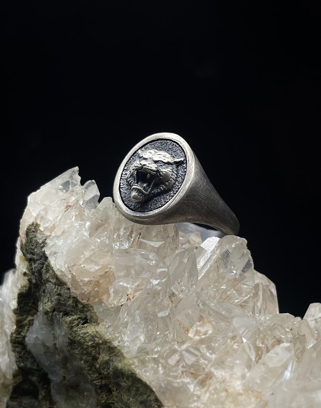 Wolf 3D Handmade Sterling Silver Men Signet Ring, Animal Signet Ring ...