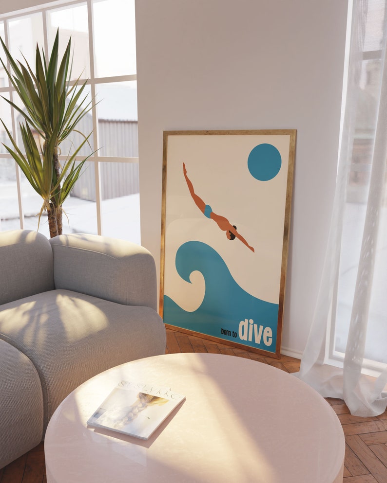 Born to Dive, Sport, Downloadable Art, Wall Decor, Printable Wall Art ...