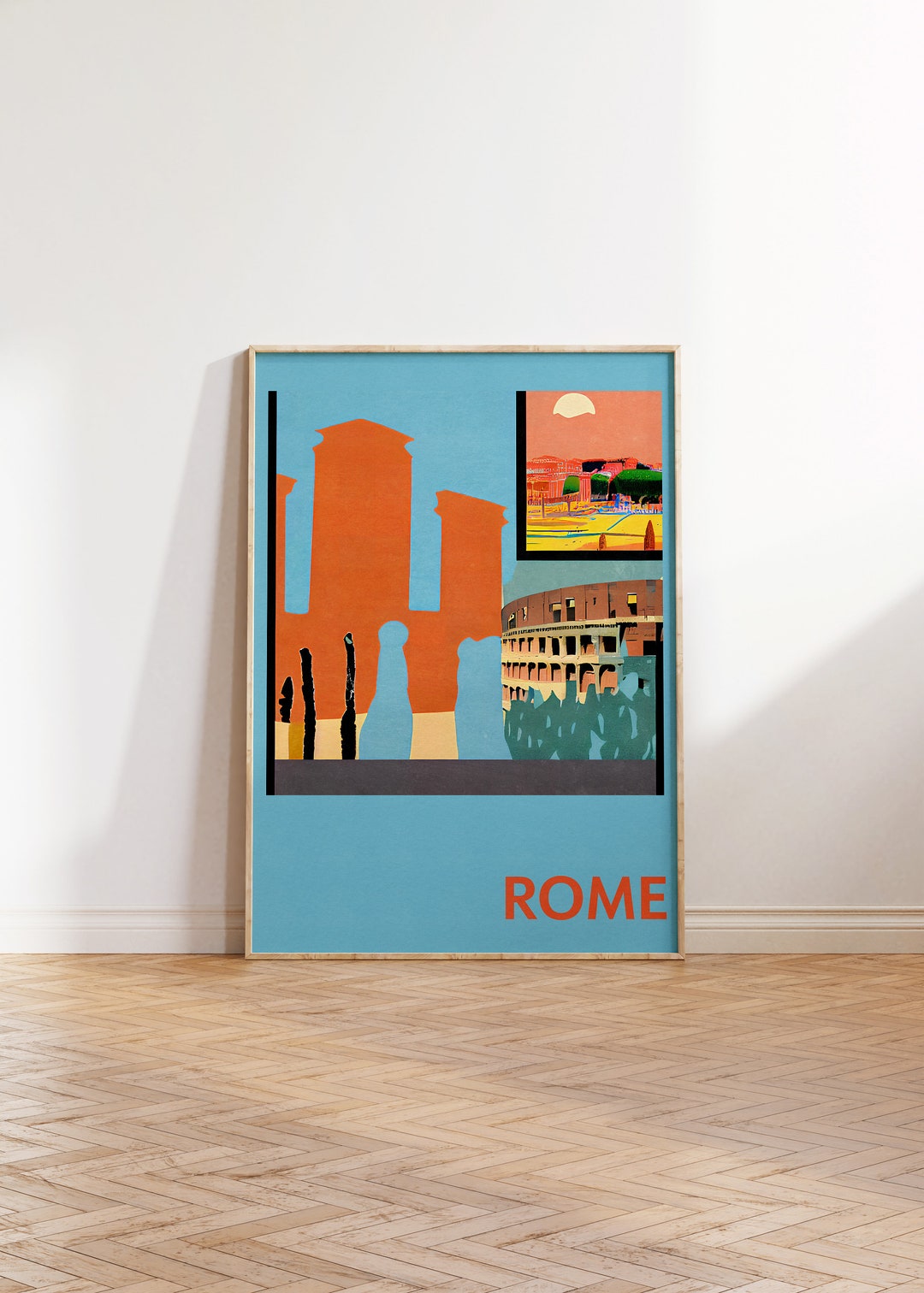 Rome Travel Poster, Rome Poster, Rome Wall Art, Rome Print, Rome Art ...
