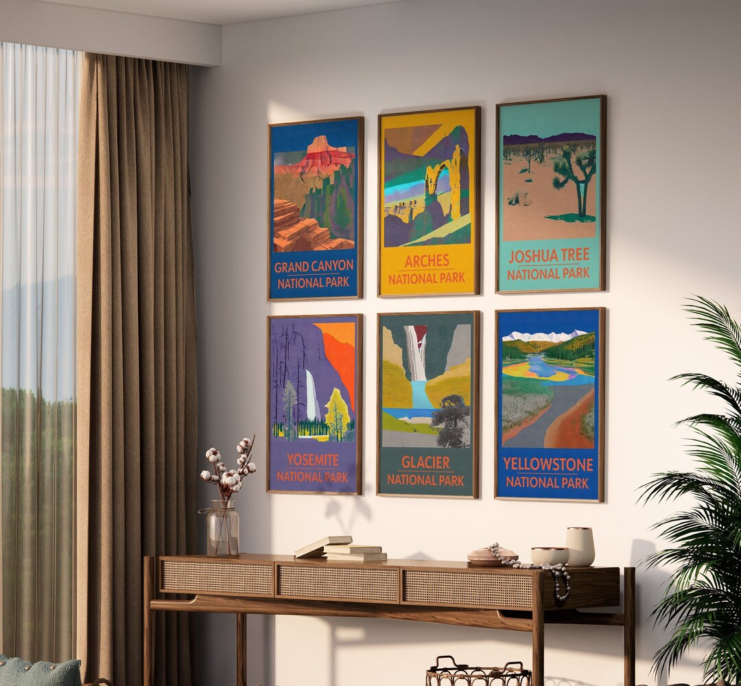 American National Parks Print Set of 6, Gallery Wall Set, Printable ...
