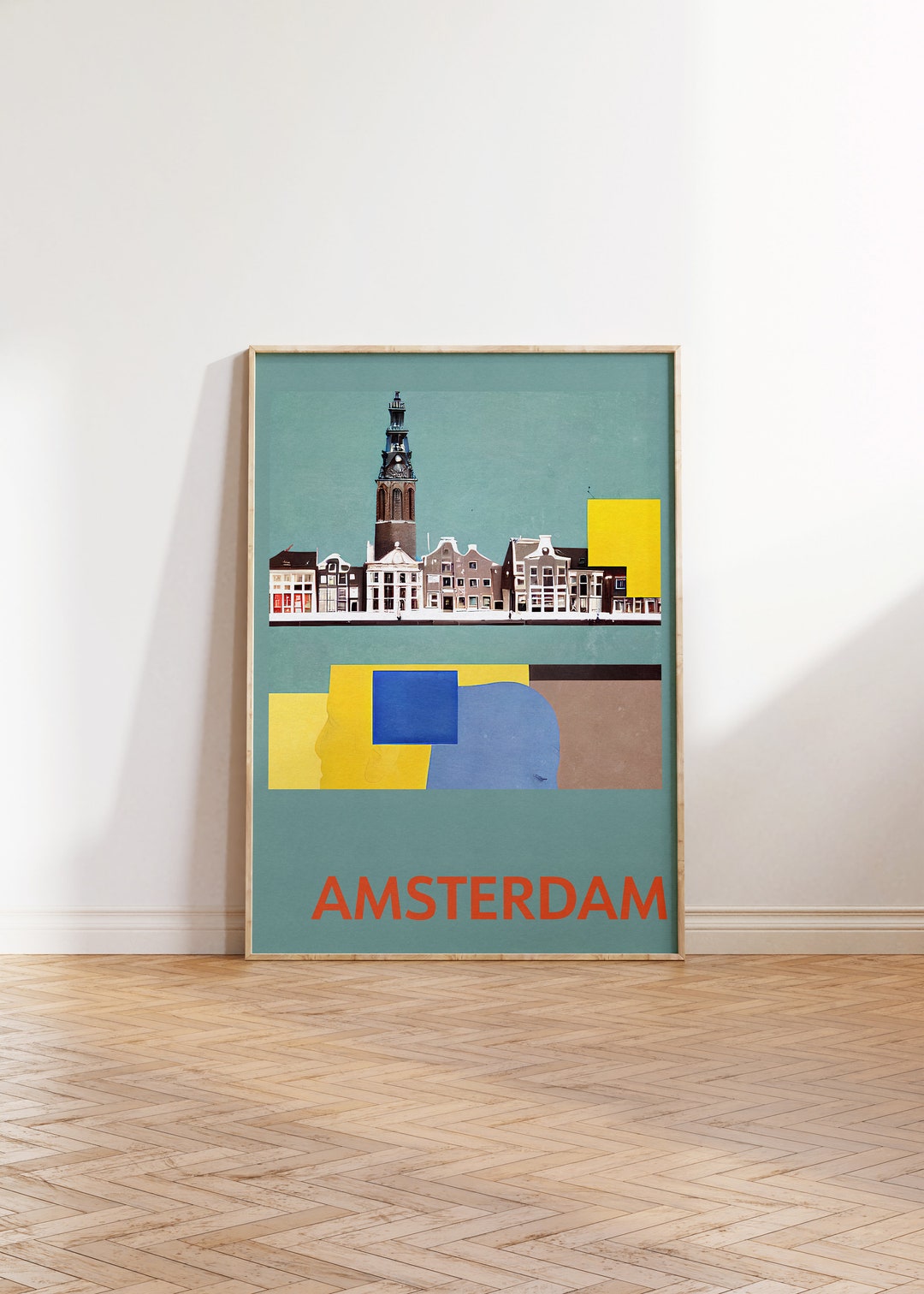 Amsterdam City Poster Colorful Print of Amsterdam's Landmarks and ...