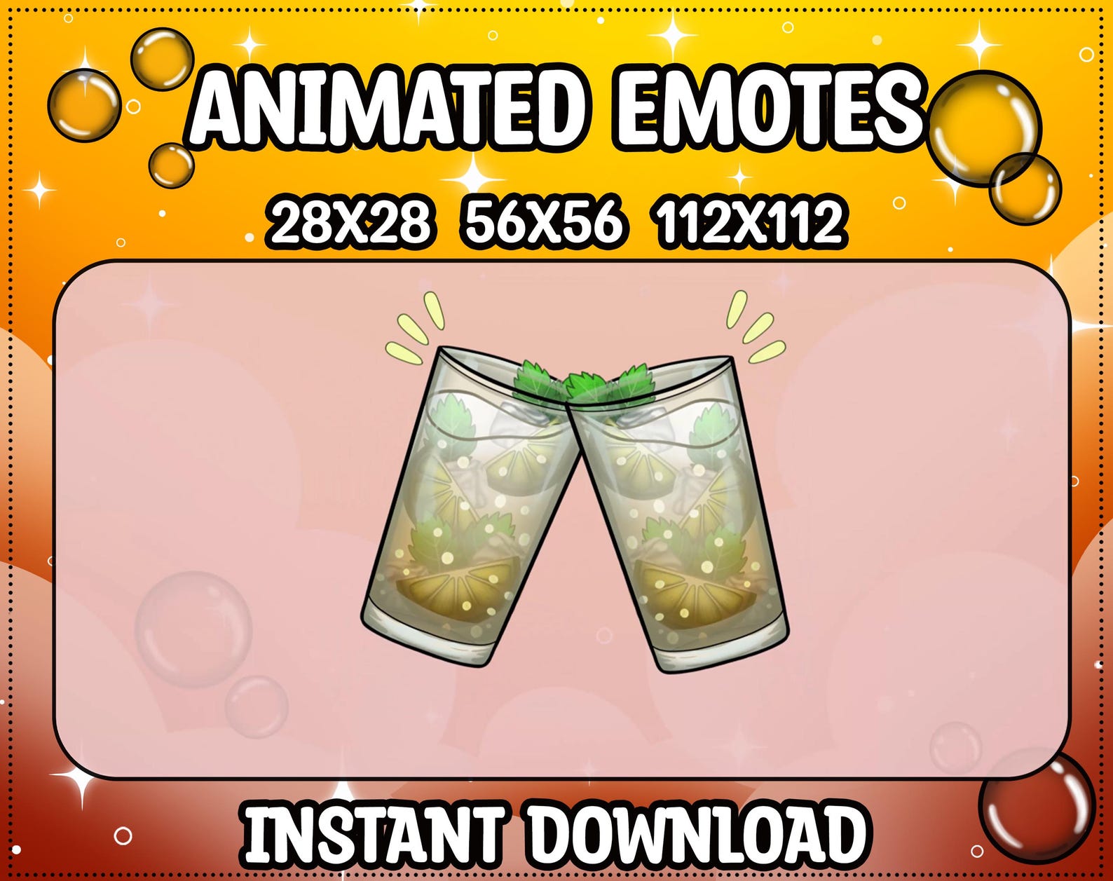 Animated Mojito Drink Emote for Twitch | Discord | Youtube | Kick, for ...