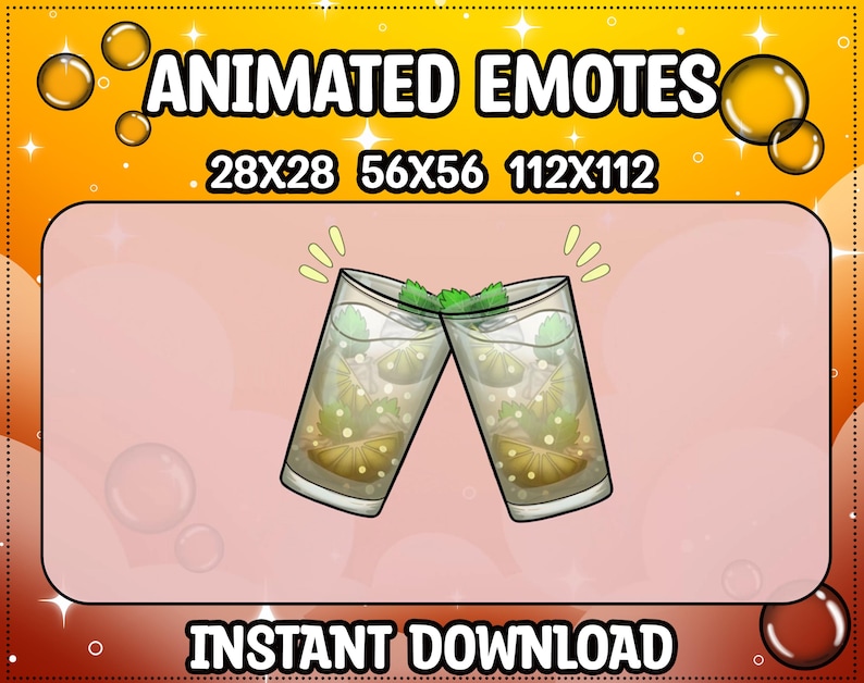 Animated Mojito Drink Emote for Twitch | Discord | Youtube | Kick, for ...