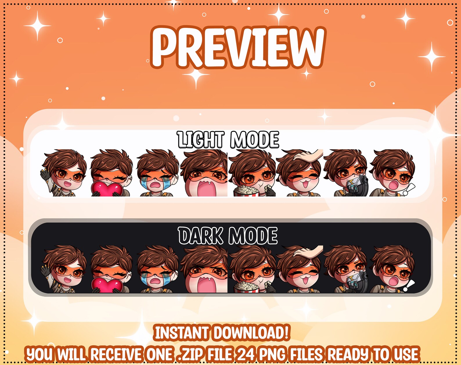 Cute Overwatch Tracer Emotes BUNDLE for Twitch | Discord | Youtube ...