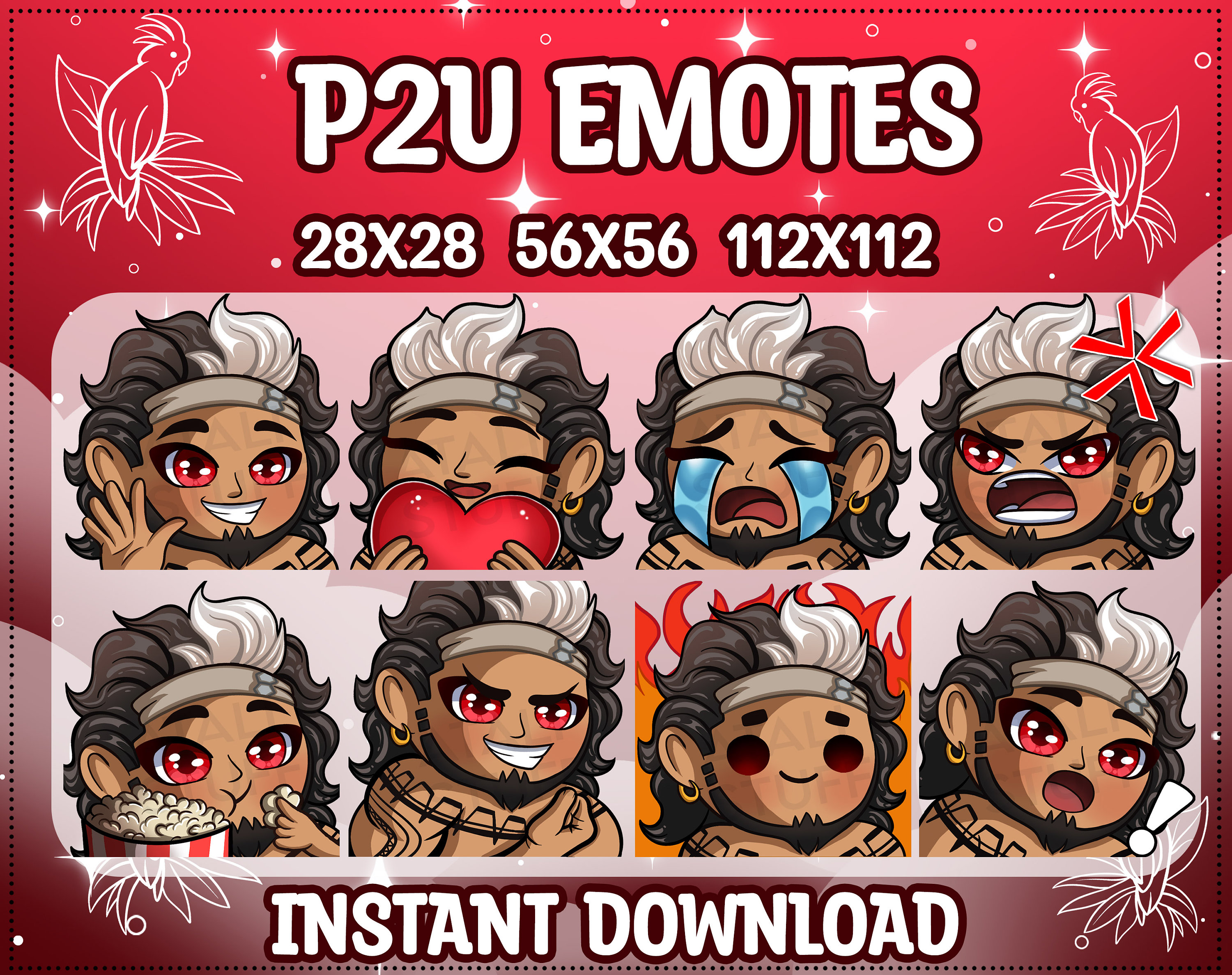 Cute Overwatch Mauga Emotes BUNDLE for Twitch | Discord | Youtube ...