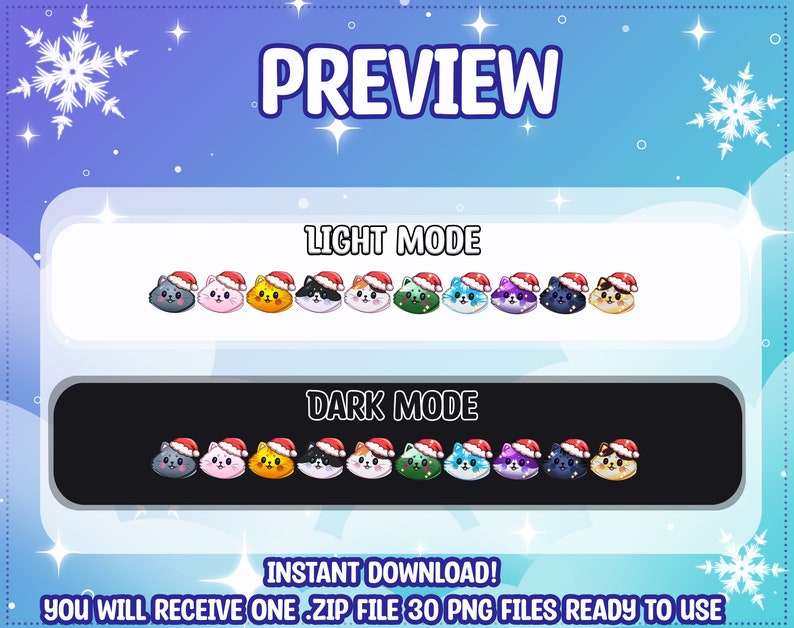 Cute Christmas Cats Wearing a Santa Hats Sub / Bit Badges for Twitch ...