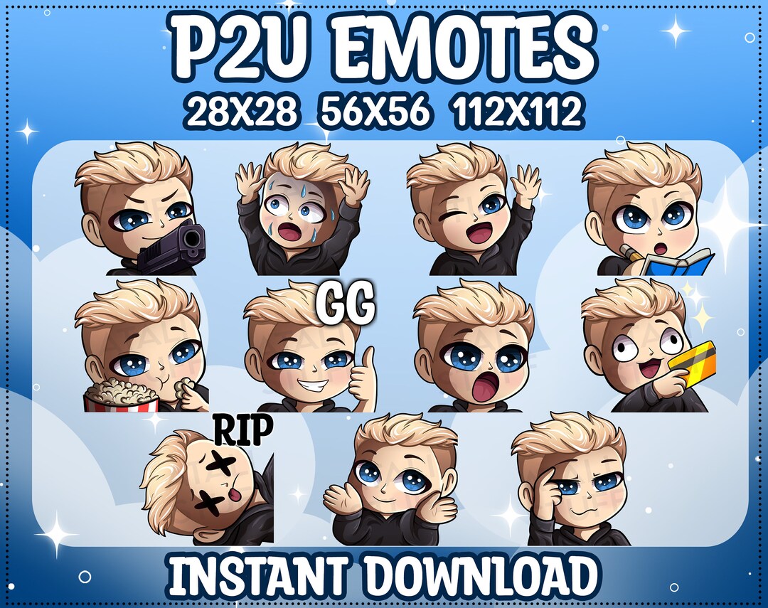 Blonde Boy Emotes BUNDLE for Twitch | Discord | Youtube (blue Eyes ...
