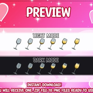 White Wine Glasses Sub/ Bit Badges for Twitch Discord Youtube ...