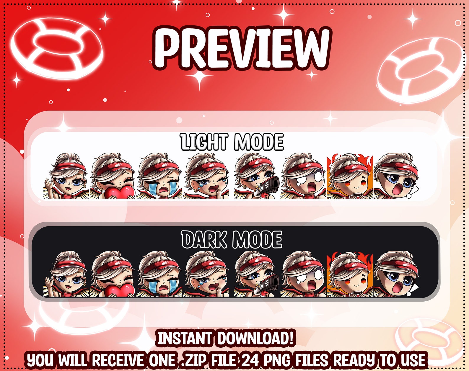 Cute Overwatch Lifeguard Mercy Emotes BUNDLE for Twitch | Discord ...