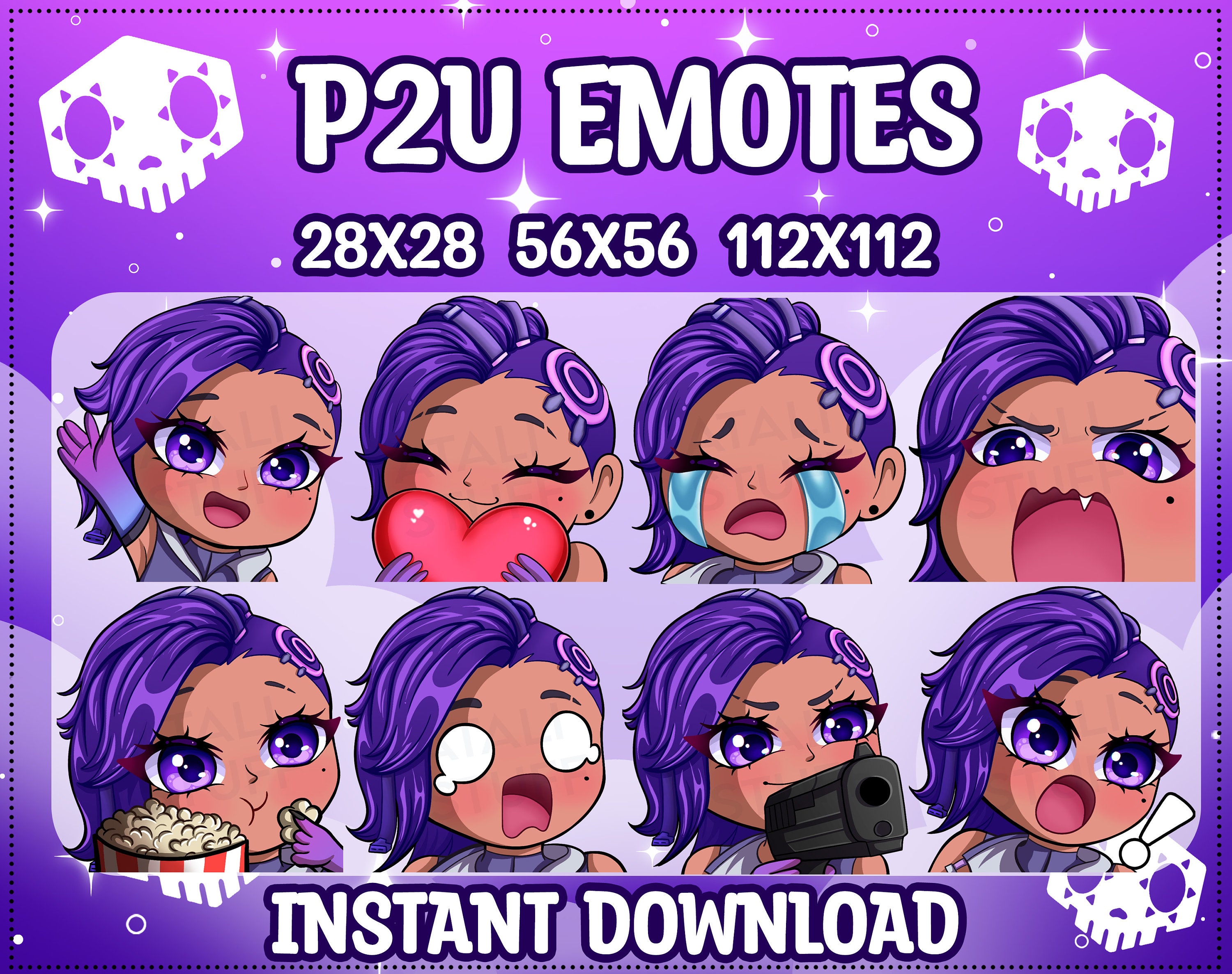 Overwatch Sombra Emotes Bundle | Twitch, Discord, Youtube - Etsy