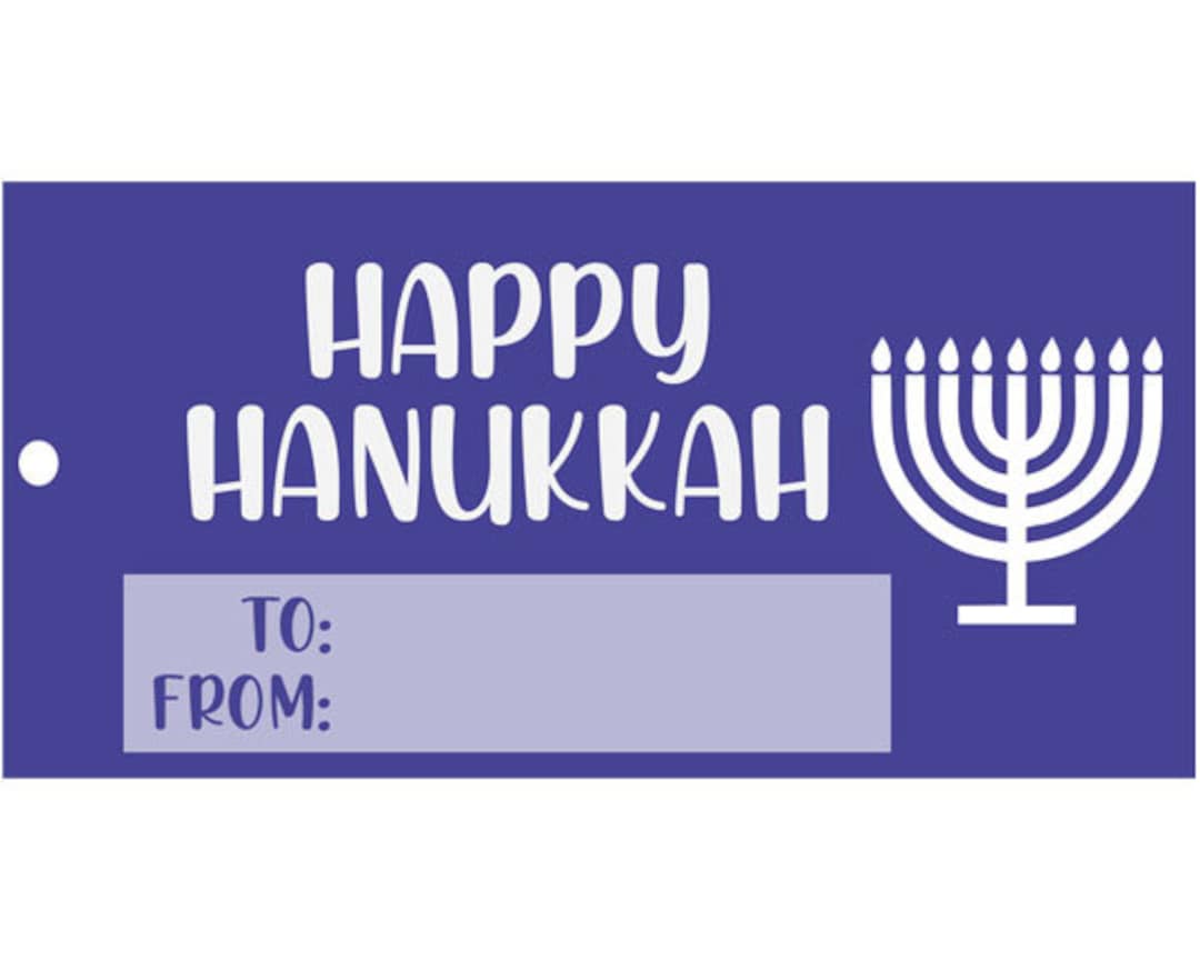 Happy Hanukkah Gift Tag, Printable - Etsy