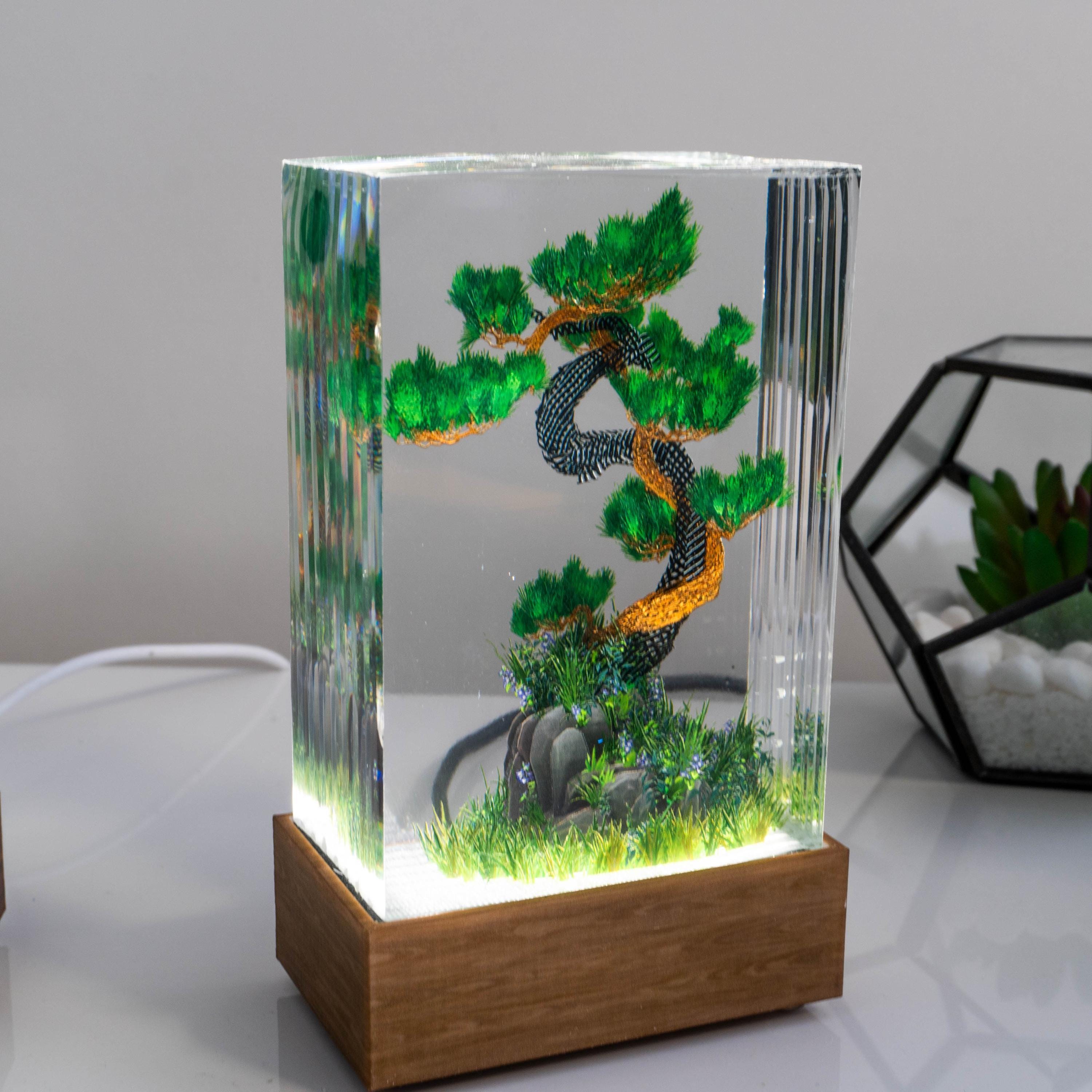 Bonsai Tree Resin Lamp – Scenic Zen Rock Garden Sculpture - Etsy
