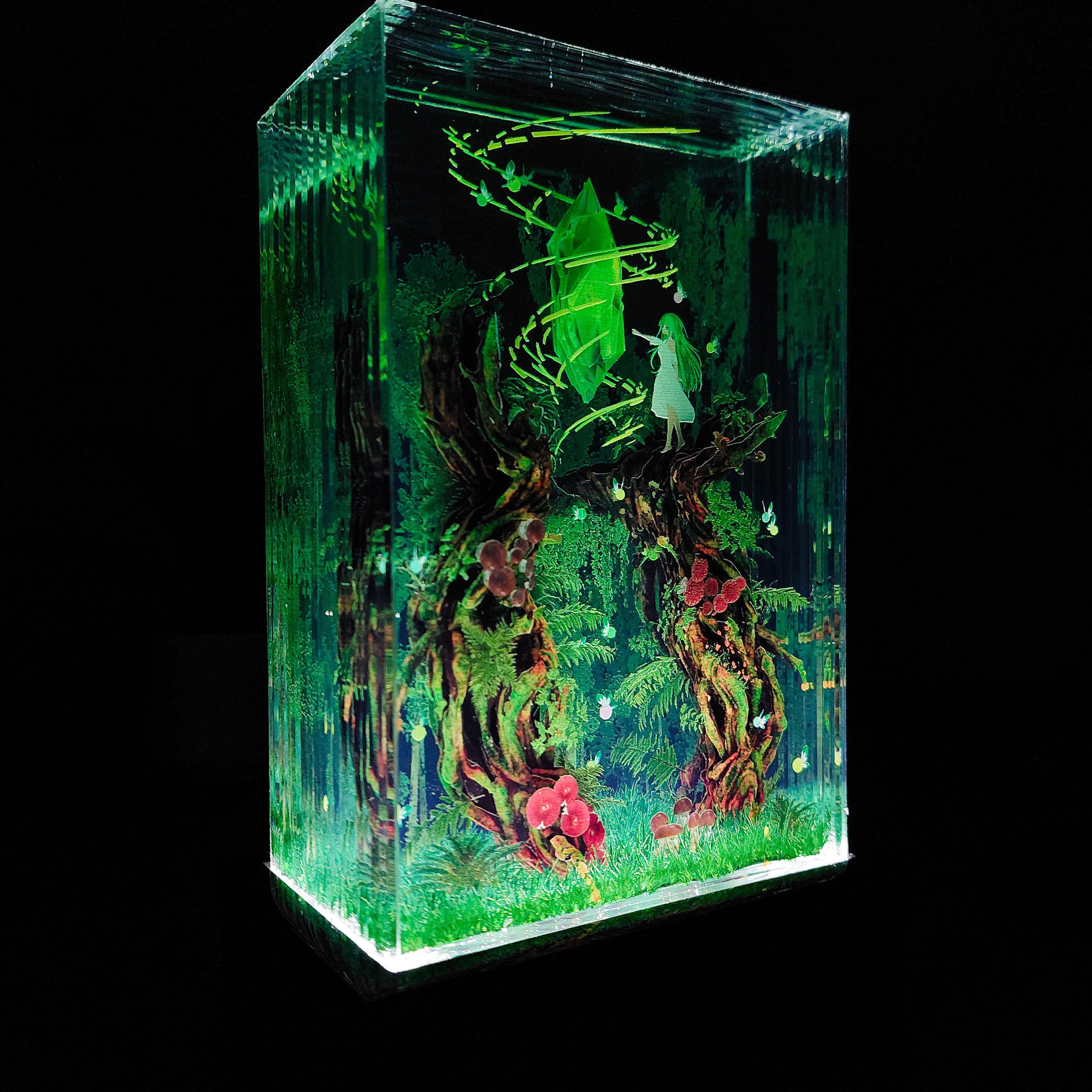 Mystical Forest Crystal Resin Lamp Fantasy Fairy Art Sculpture - Etsy