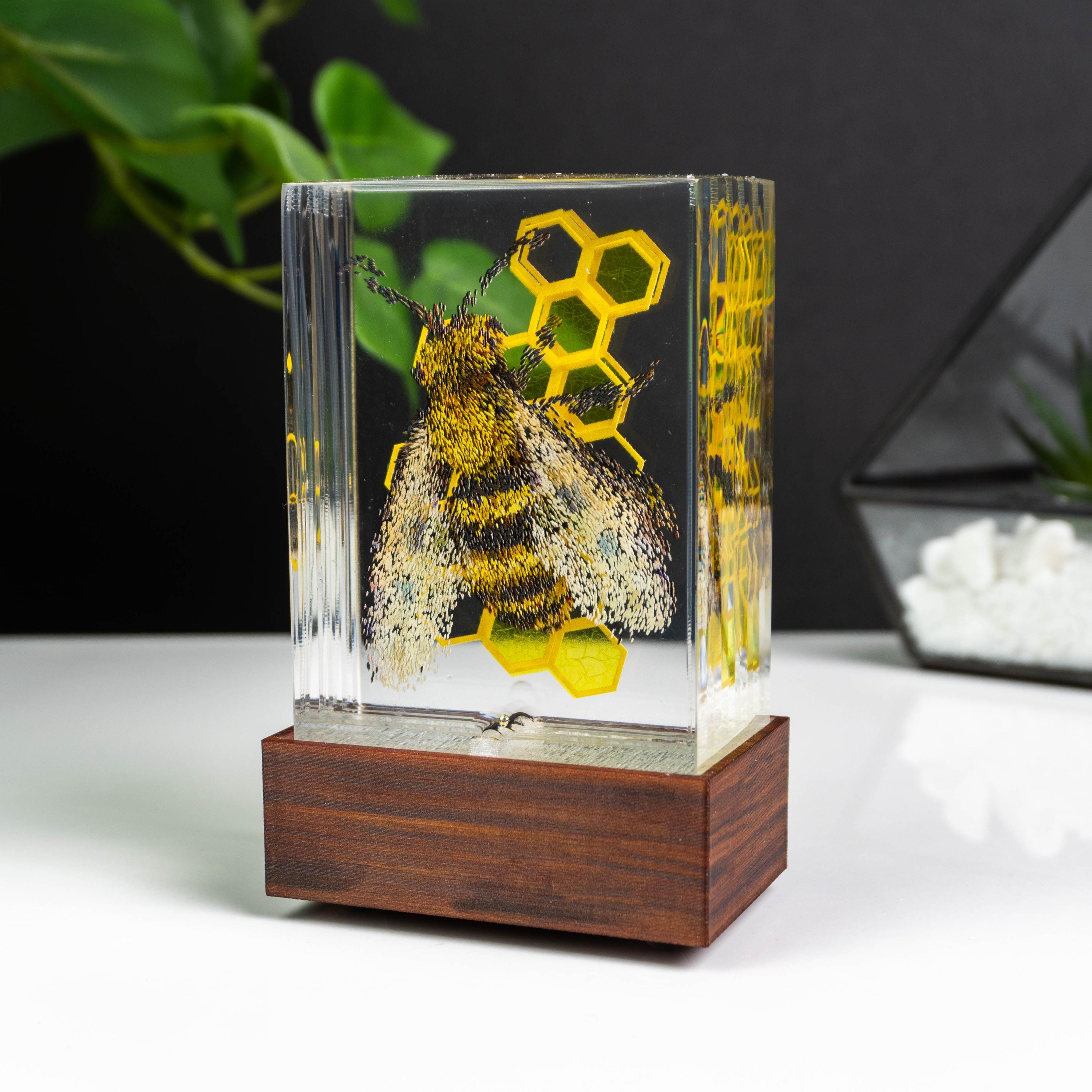 Honey Bee Resin Lamp for Bee Keepers - Unique Bug Desk Sculpture - Etsy
