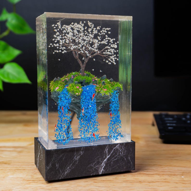 Floating Magnolia Tree Epoxy Sculpture Fantasy Zen Fountain Epoxy ...