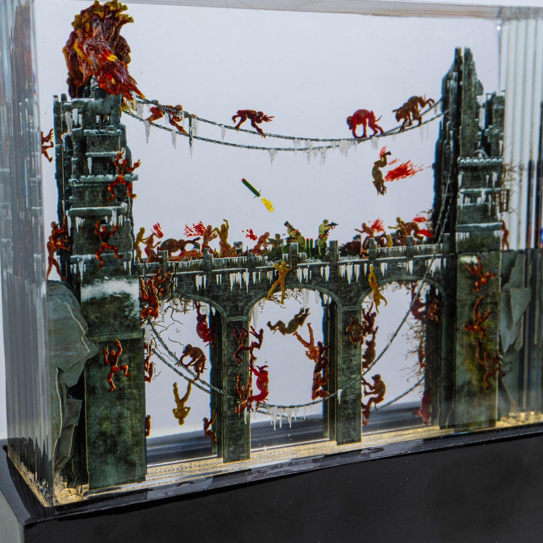 Zombie Horde Resin Sculpture Bridge Battle Resin Desklamp - Etsy