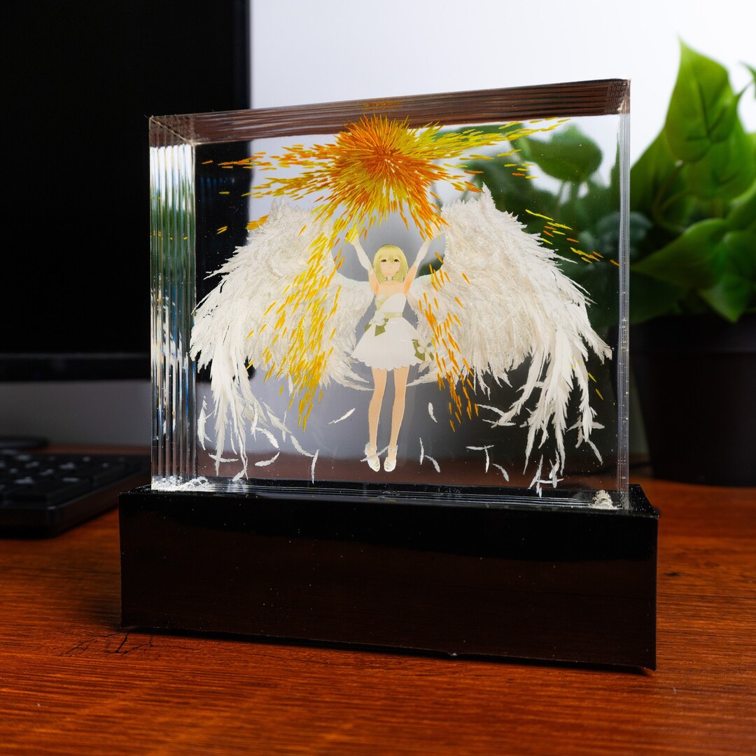 Heavenly Angel Resin Lamp White Anime Girl Sun Praise Art Cute Desktop ...