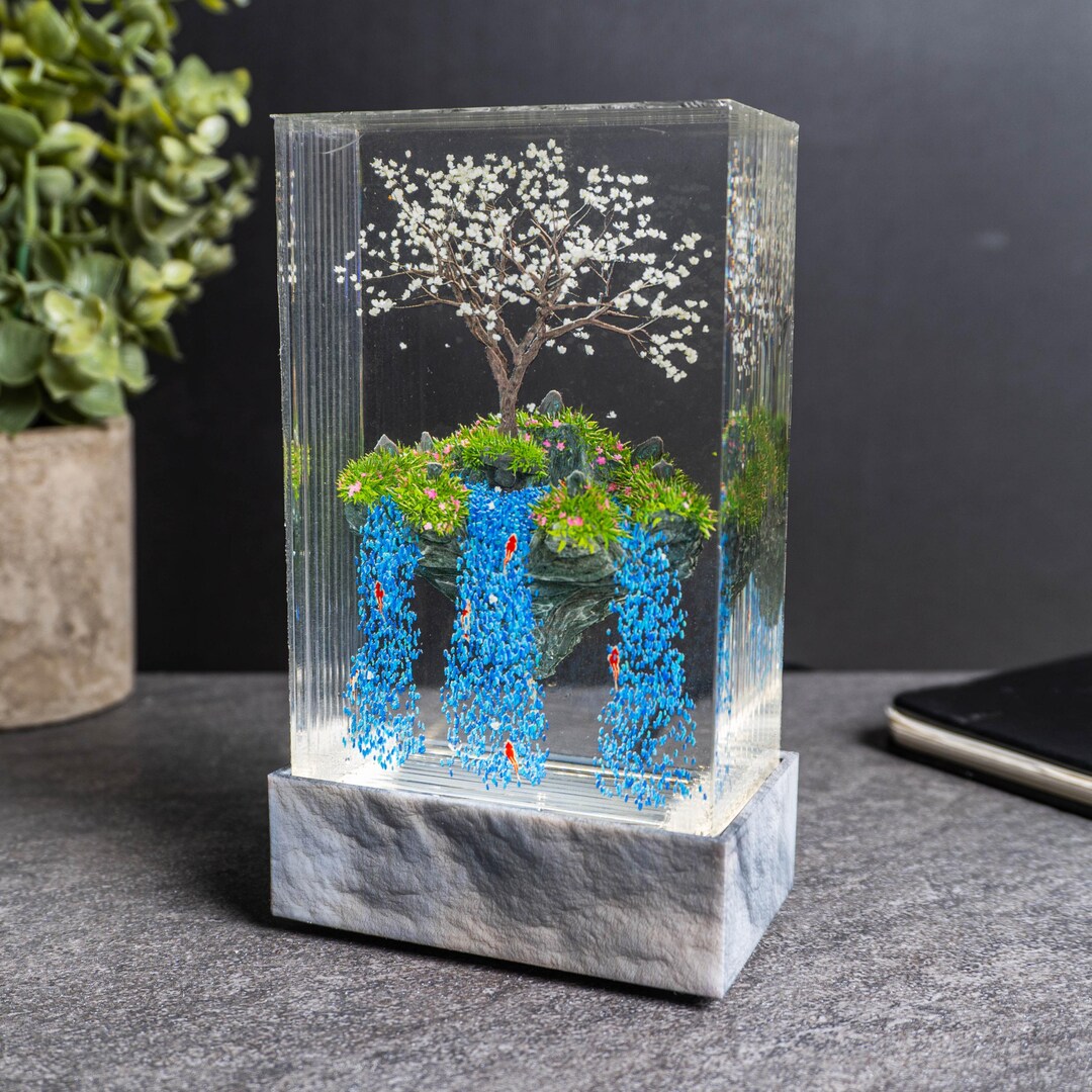 Floating Magnolia Tree Epoxy Sculpture Fantasy Zen Fountain Epoxy ...