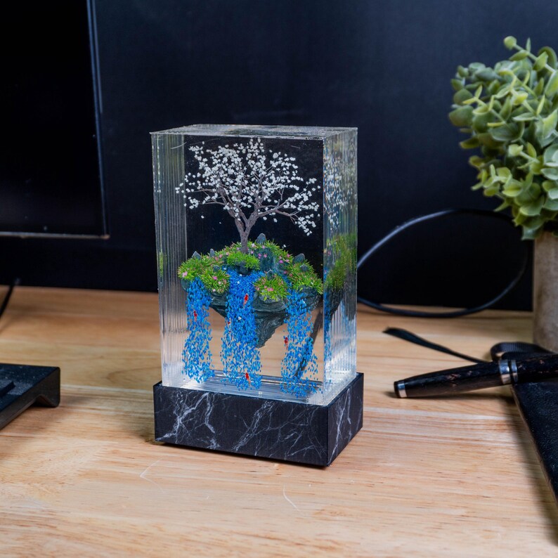 Floating Magnolia Tree Epoxy Sculpture Fantasy Zen Fountain Epoxy ...