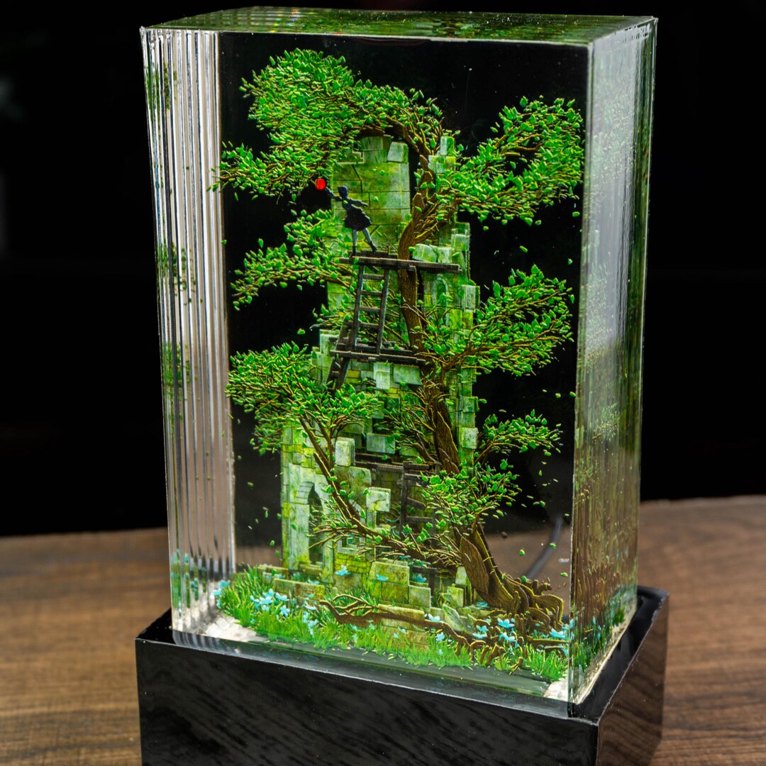 Overgrown Tower Resin Desklamp Zen Nature Art Sculpture - Etsy