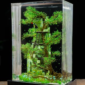 Overgrown Tower Resin Desklamp Zen Nature Art Sculpture - Etsy