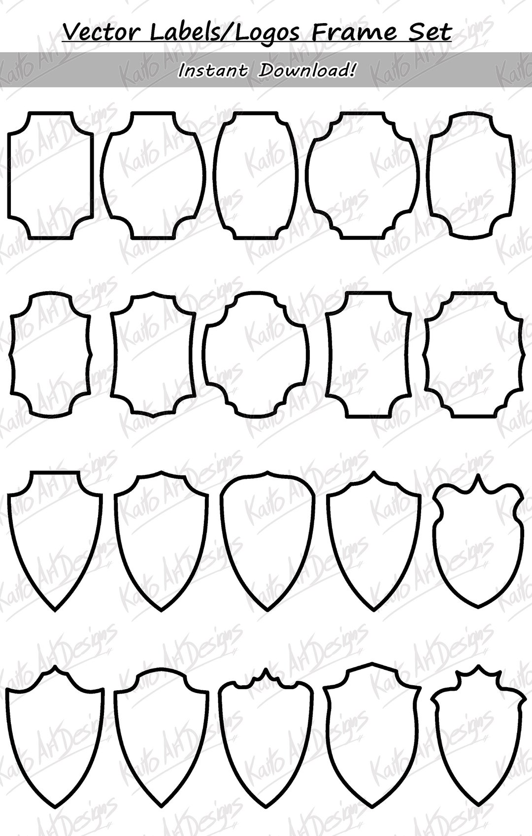 Vector Frames - Decorative Frames , Shield Frames, Emblems as SVG and ...