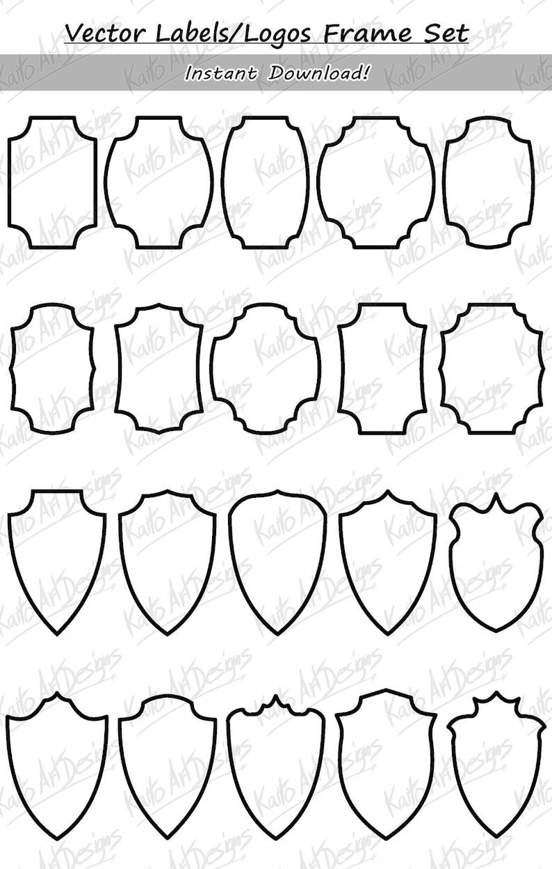 Vector Frames - Decorative Frames , Shield Frames, Emblems as SVG and ...