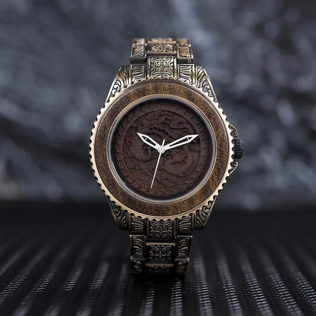 Watch "odin" in Viking Style - Used Look Stainless Steel With Ebony ...