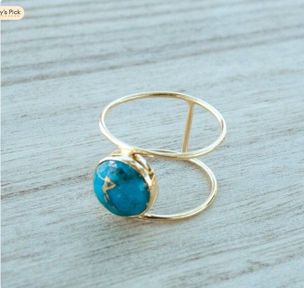 Copper Turquoise Ring, Handmade Ring, Boho Ring, 925 Silver Ring, Natural Turquoise, Gemstone ...