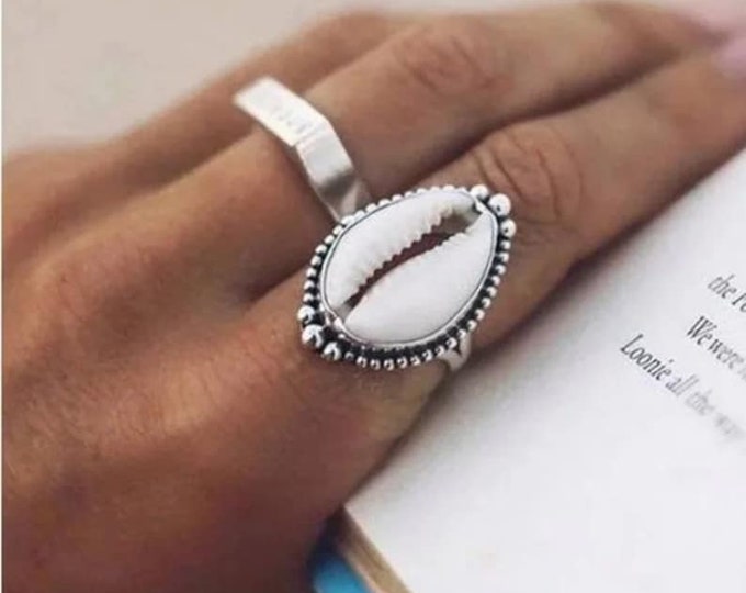 Cowrie Shell Ring, Cowrie Shell, Cowrie Shell Jewelry, Shell Ring, Statement Ring, Afrocentric ...