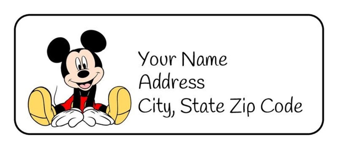 30 Mickey Mouse Address Labels, Name Tags, Stickers, Disney, Custom ...