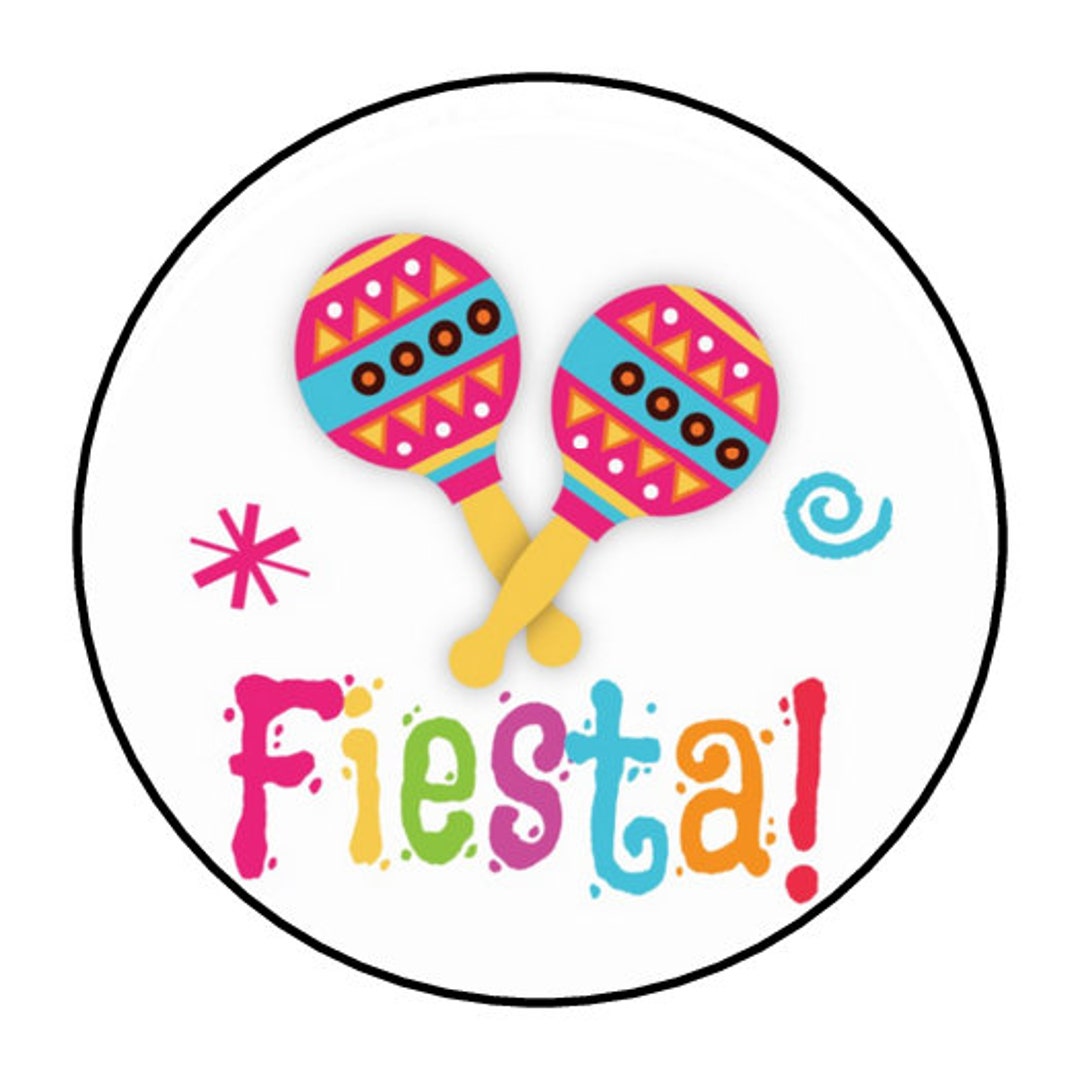30 Fiesta Stickers, Envelope Seals, Labels, 1.5", Round, Custom - Etsy