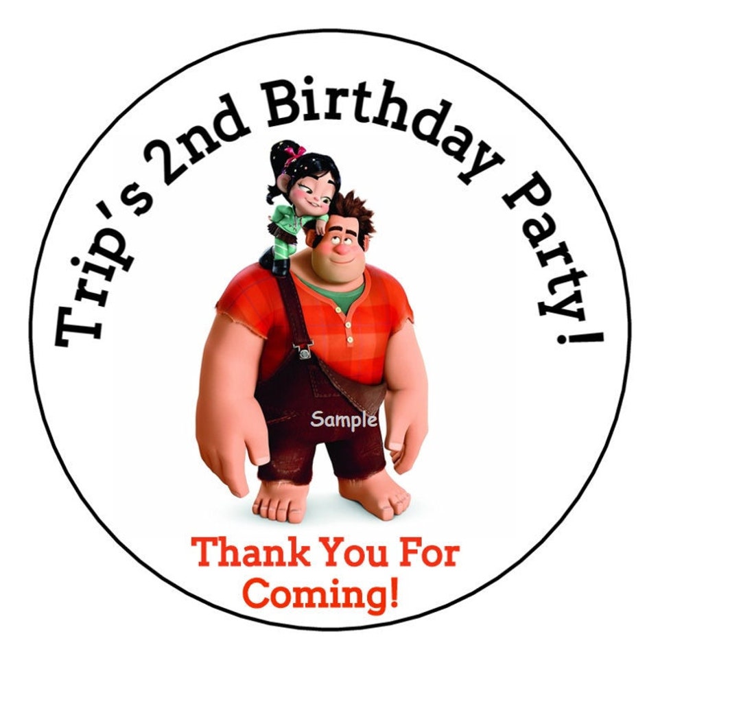 Wreck It Ralph Personalized Birthday Party Stickers, Labels, Favor ...